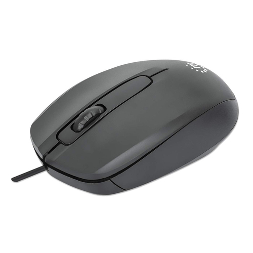 Manhattan Comfort II USB Wired Mouse, Black, 1000dpi, USB-A, Optical, Ambidextrous, Portable ...